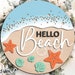 Hello Beach Shoreline Sign, Digital Download, Round Door Hanger Svg ...