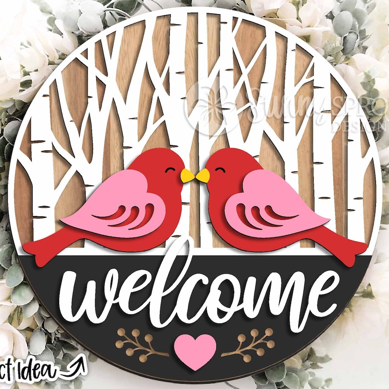 Welcome Sign With Birds - Etsy