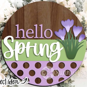 Spring Sign Bundle 2, DIGITAL Download, Round Door Hanger Svg ...