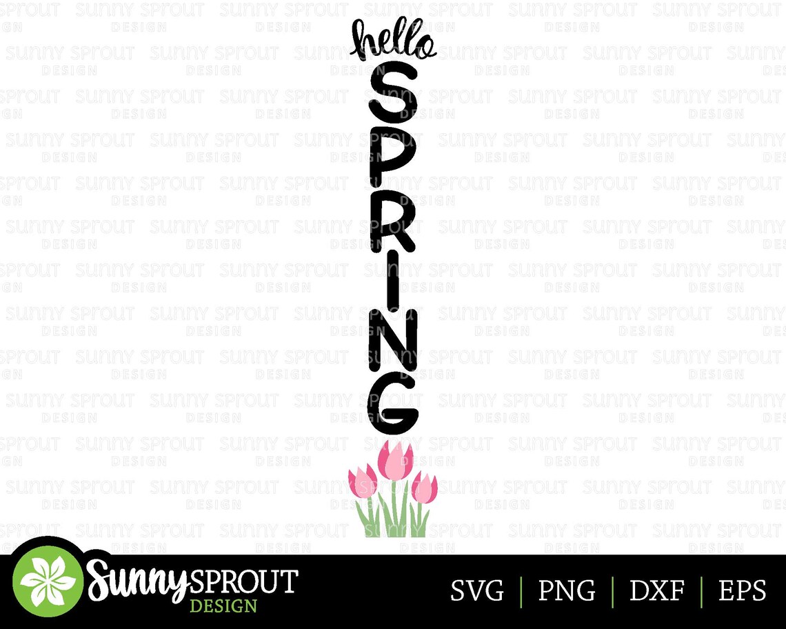 Hello Spring Tulips Svg Porch Sign Svg Digital Download - Etsy