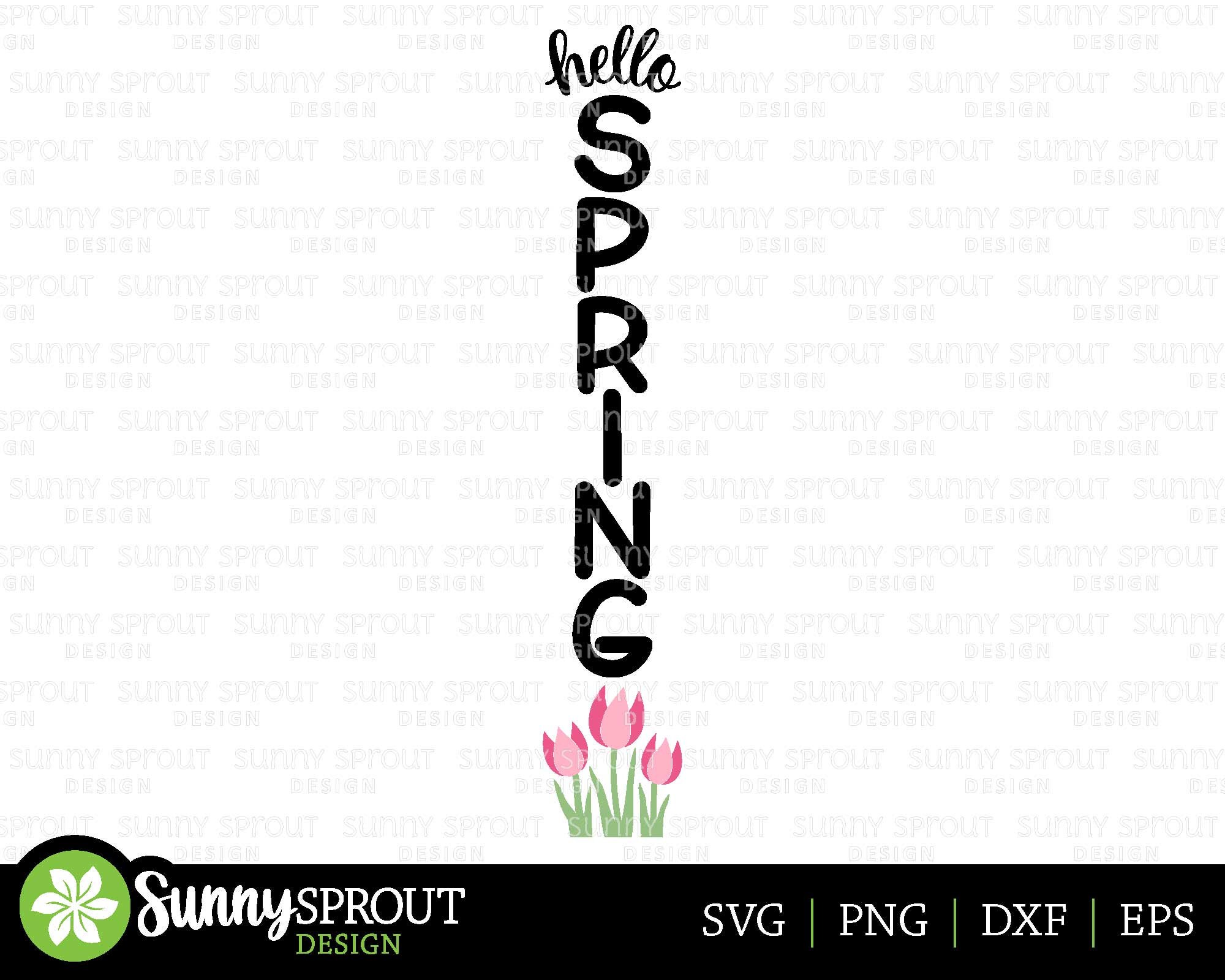Hello Spring Tulips Svg Porch Sign Svg Digital Download - Etsy