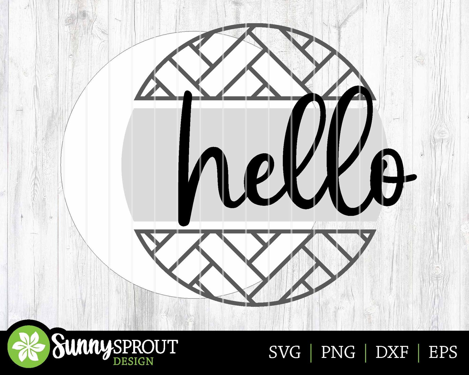Hello Geometric Welcome Sign, Round Door Hanger Svg, Glowforge Laser ...