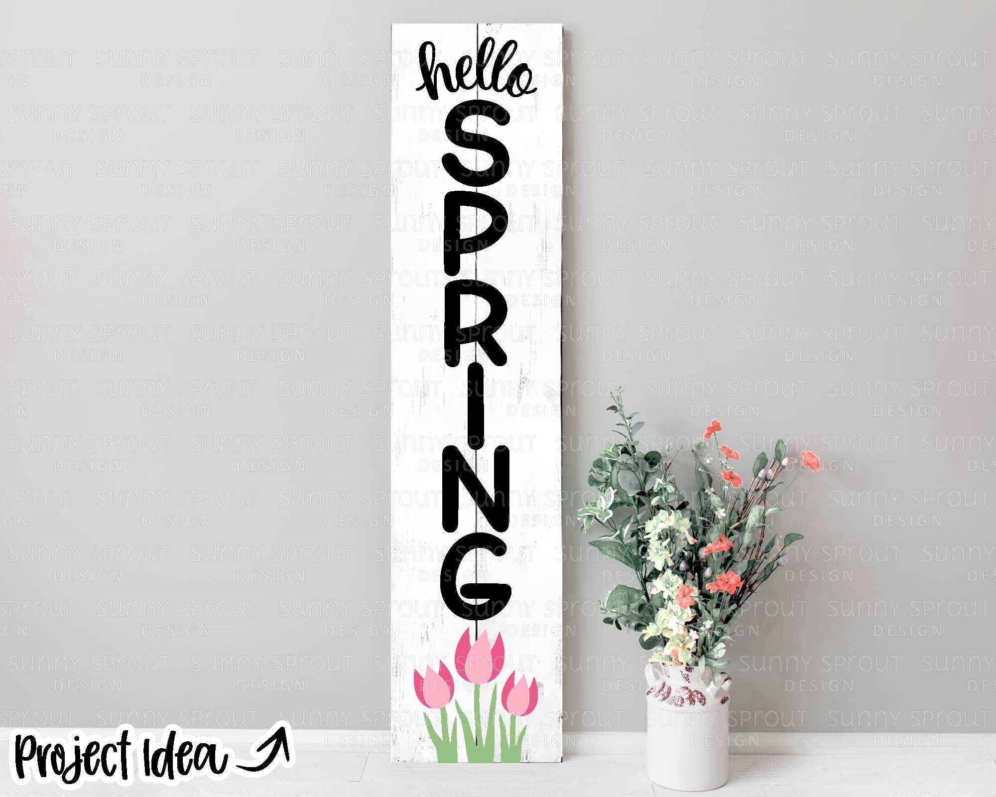 Hello Spring Tulips Svg Porch Sign Svg Digital Download - Etsy