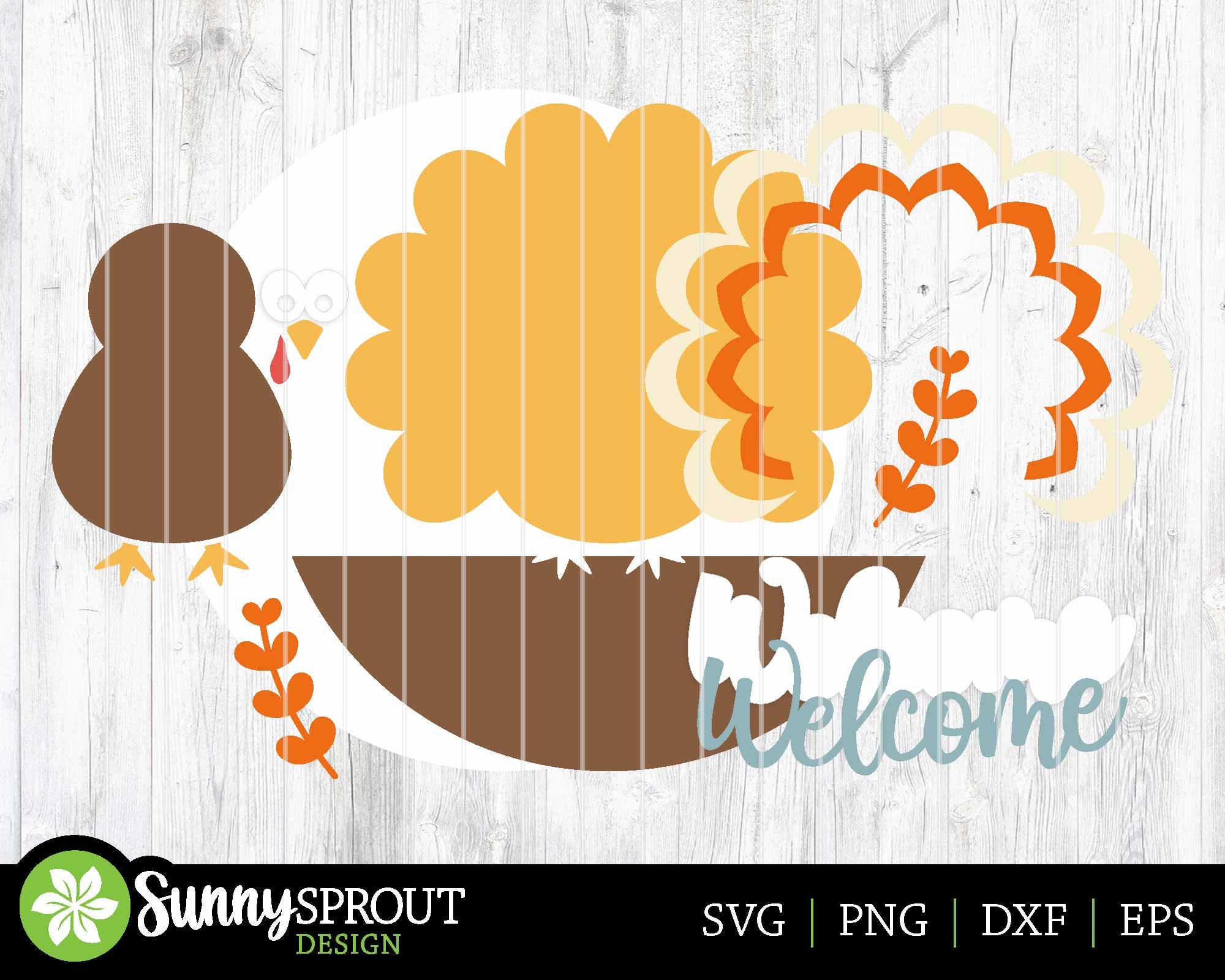 Turkey Welcome Sign Digital Download Round Door Hanger Svg - Etsy