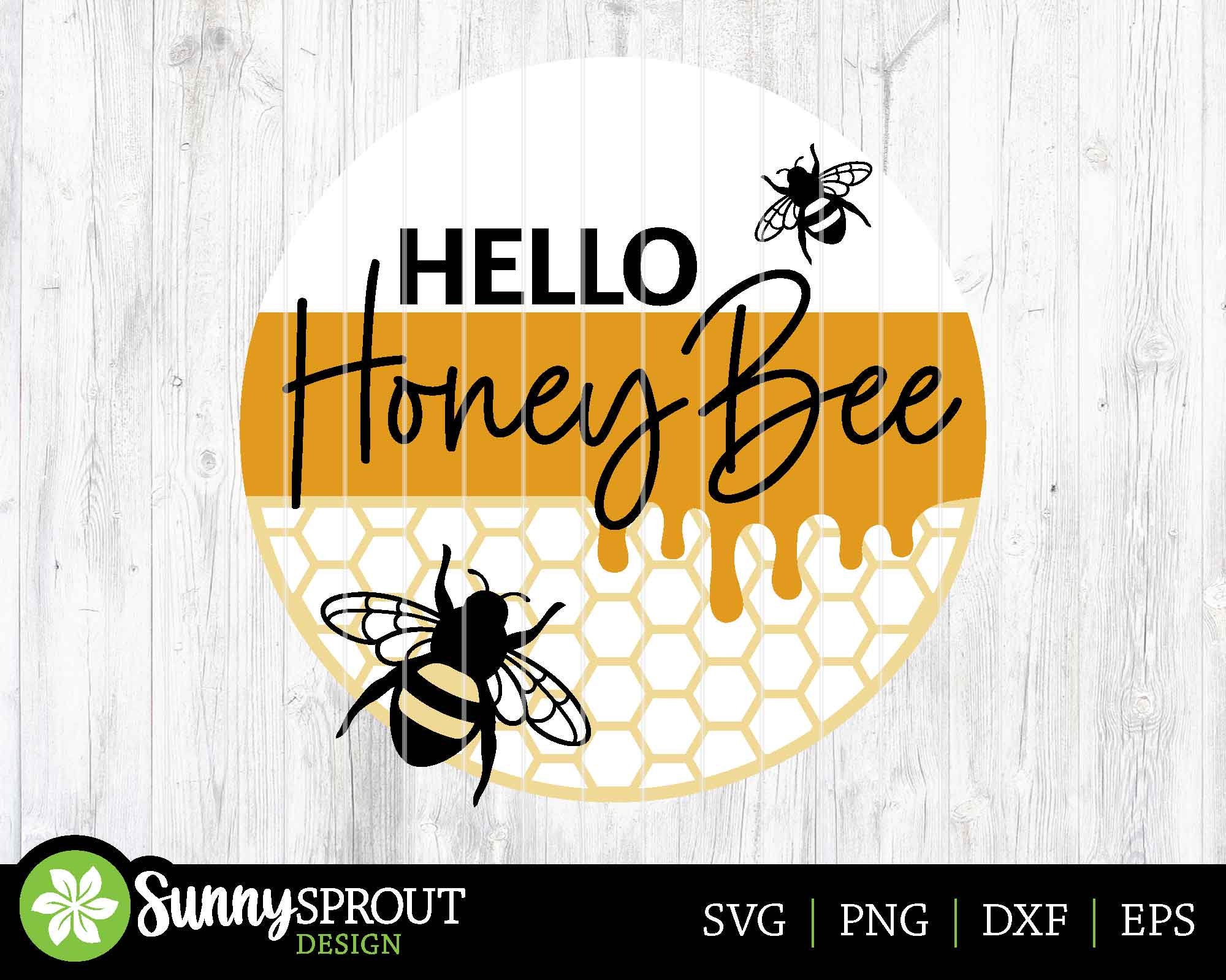 Hello Honey Bee Sign Digital Download Round Door Hanger - Etsy