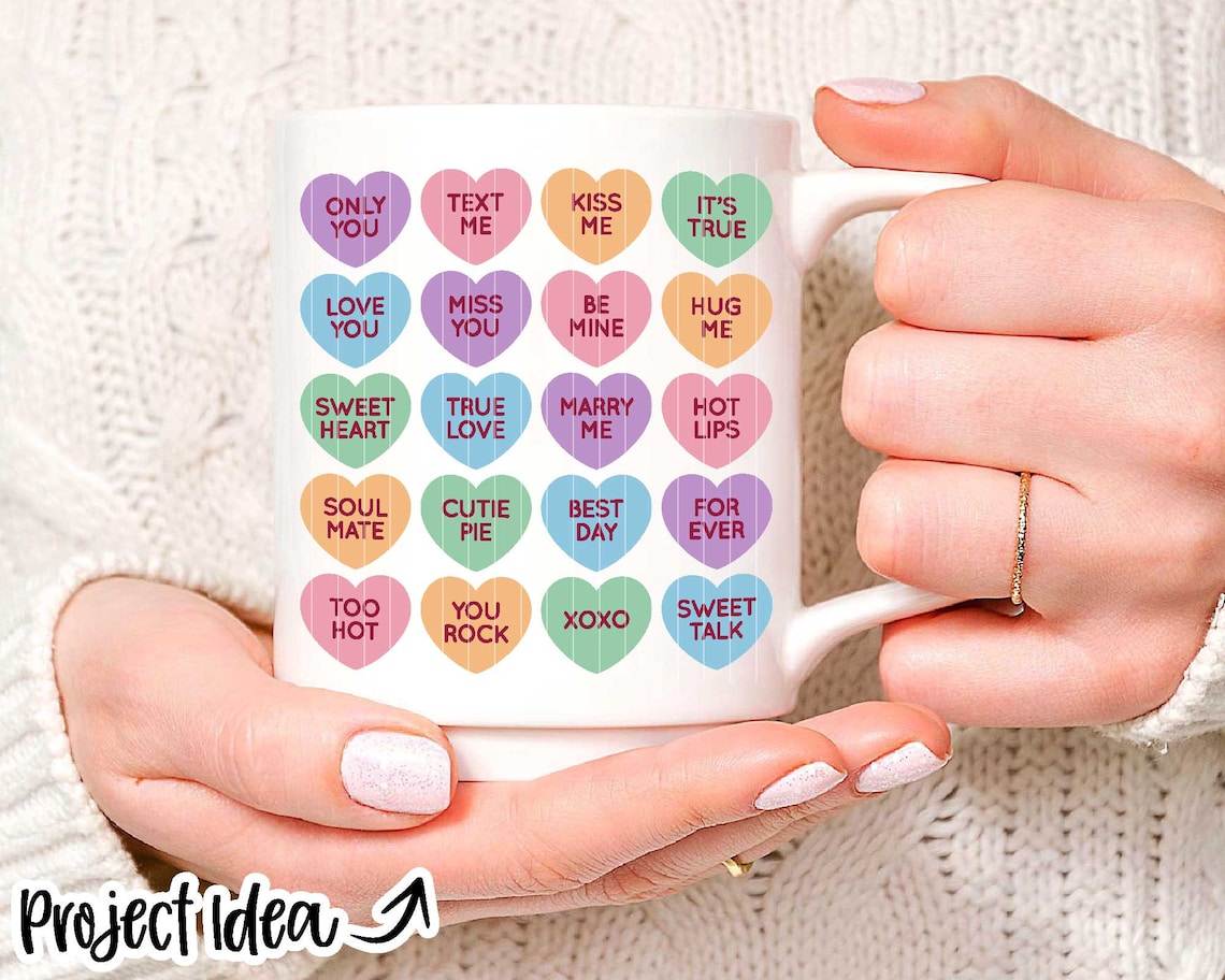 Conversation Hearts Digital Download Print File Cricut - Etsy