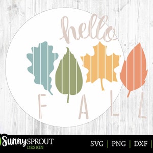 Hello Fall Leaves Sign, Digital Download, SVG Laser Cut File, Cricut ...