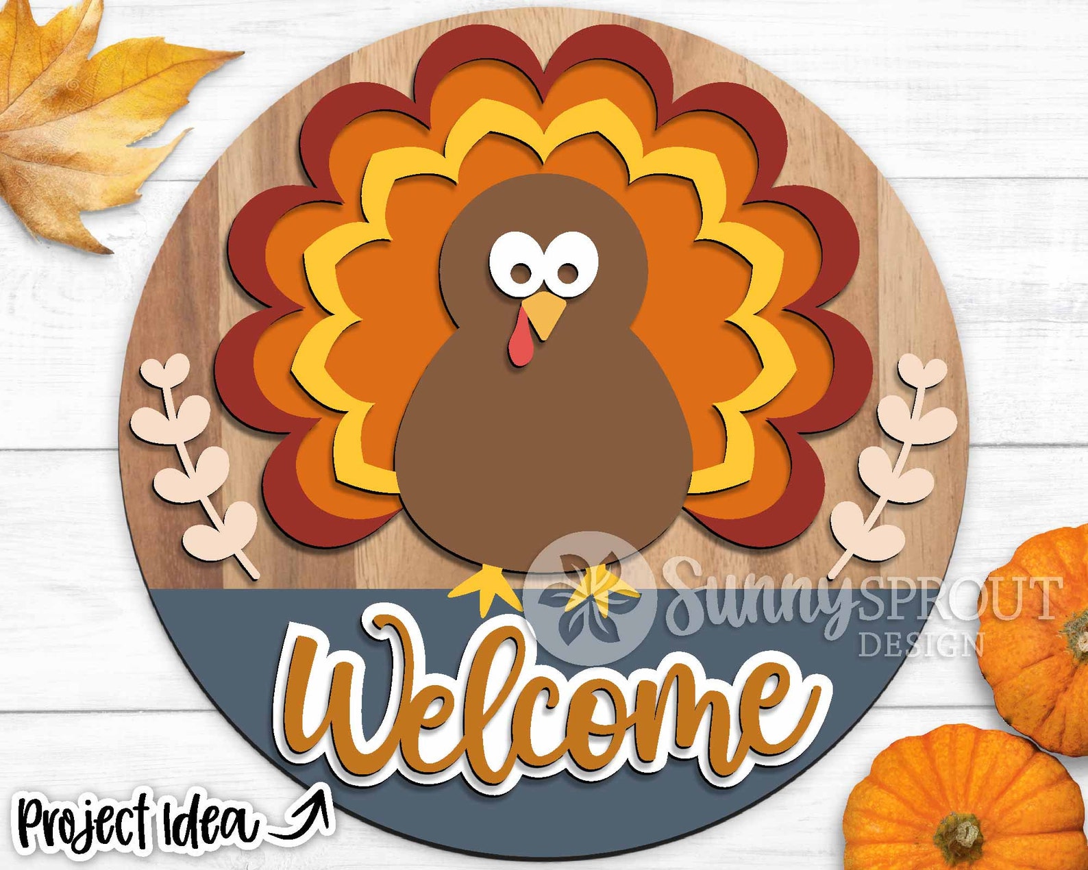 Turkey Welcome Sign Digital Download Round Door Hanger Svg - Etsy