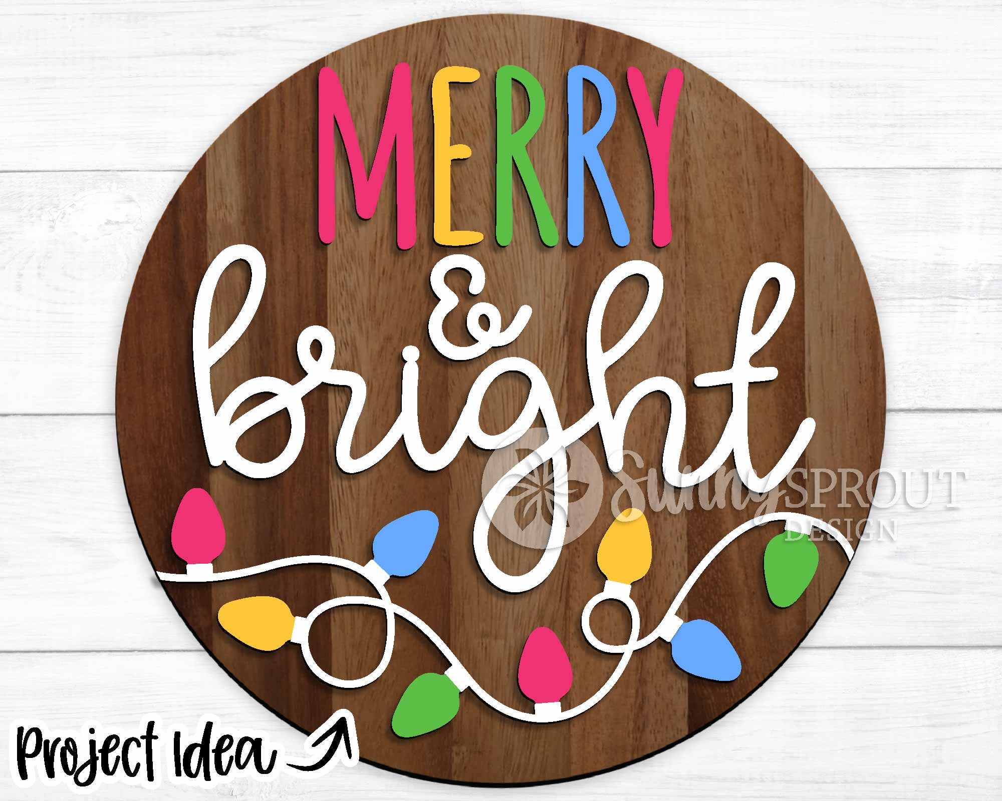 Christmas Laser Sign Bundle, Digital Download, Round Door Hanger ...