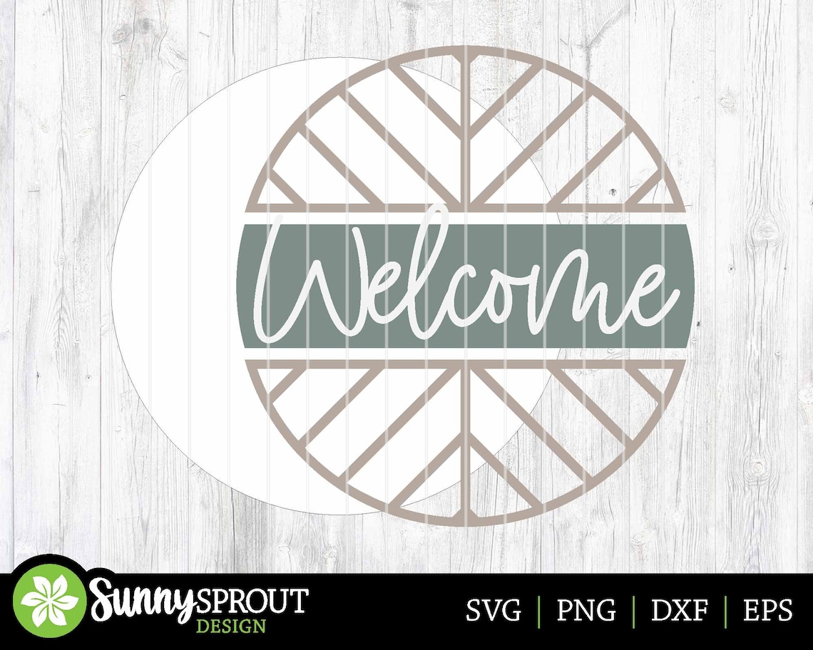 Chevron Geometric Welcome Sign Digital Download Round Door - Etsy
