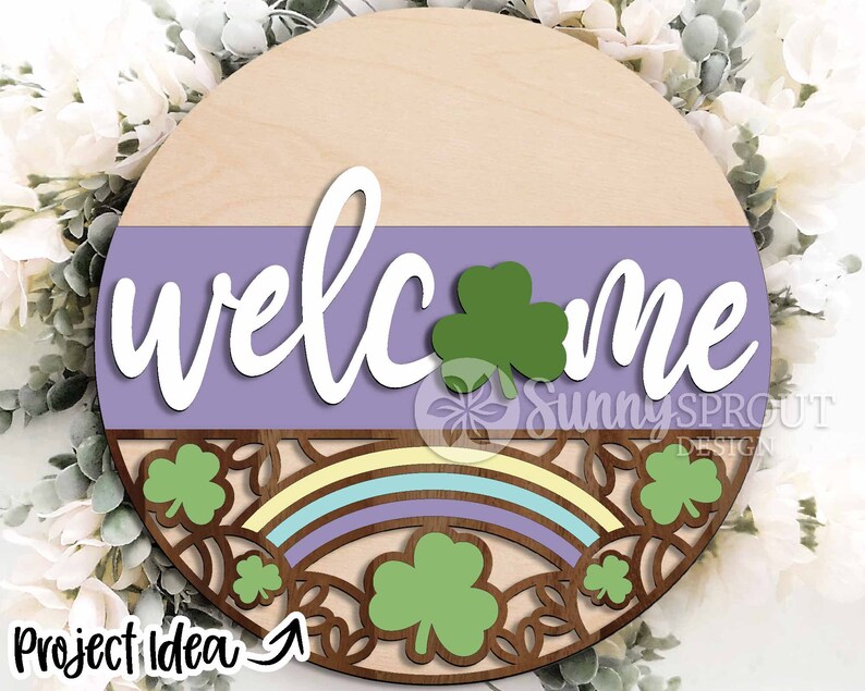 St. Patrick's Day Welcome Sign Digital Download Round - Etsy