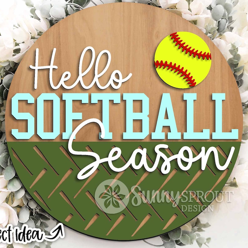 Softball Wood Round Signs - Etsy