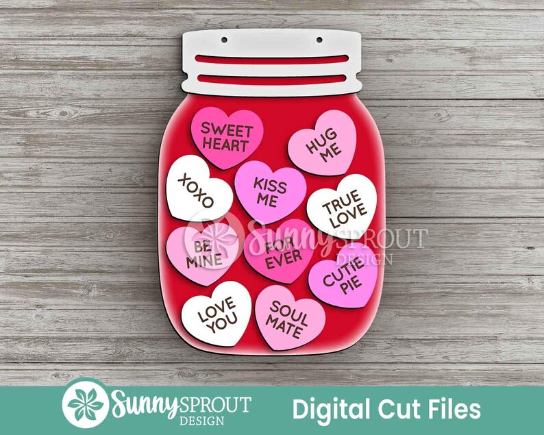 Conversation Heart Mason Jar Sign, Digital Download, Door Hanger Svg ...