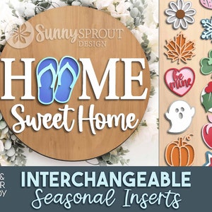 Home Sweet Home Interchangeable Graphics Sign, Digital Download, Round ...