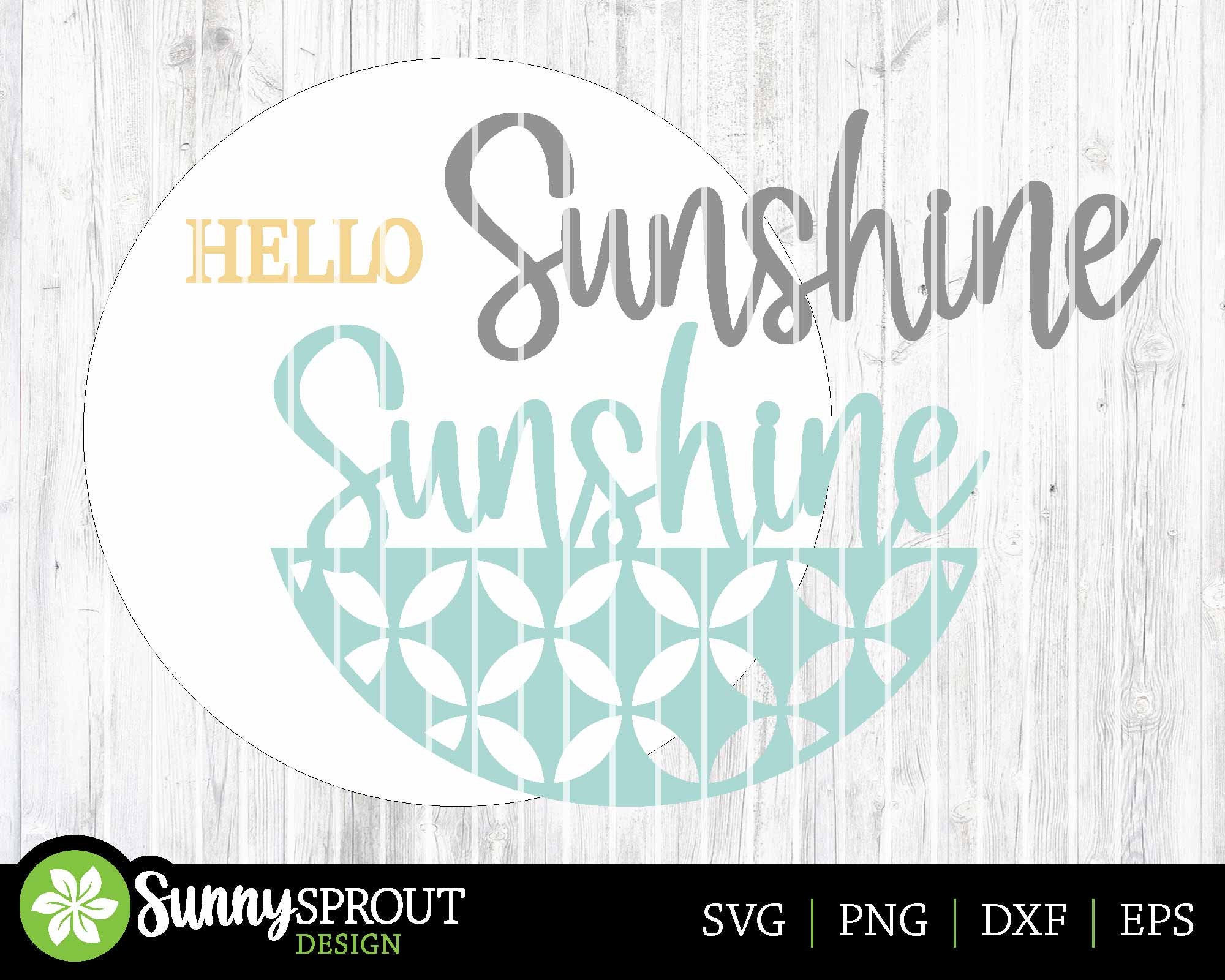 Hello Sunshine Circle Pattern Sign, SVG Laser Cut File, Summer Round ...
