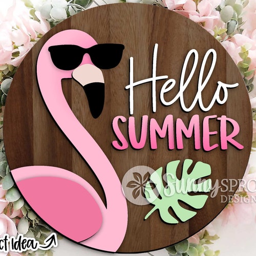 Summer Laser Sign Bundle Digital Download Round Door Hanger Etsy
