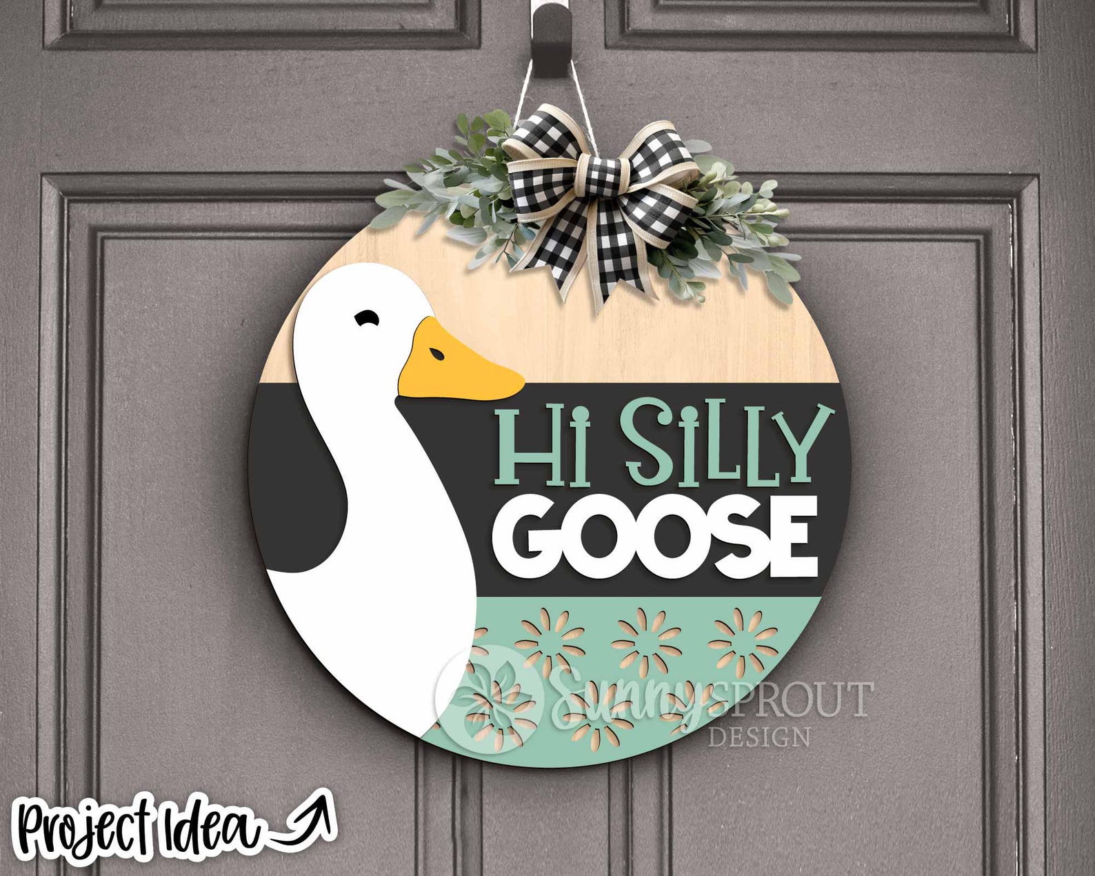 Hi Silly Goose Flower Sign, Digital Download, SVG Laser Cut File ...