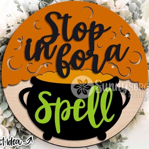 Stop in for A Spell Sign, Digital Download, Round Door Hanger ...