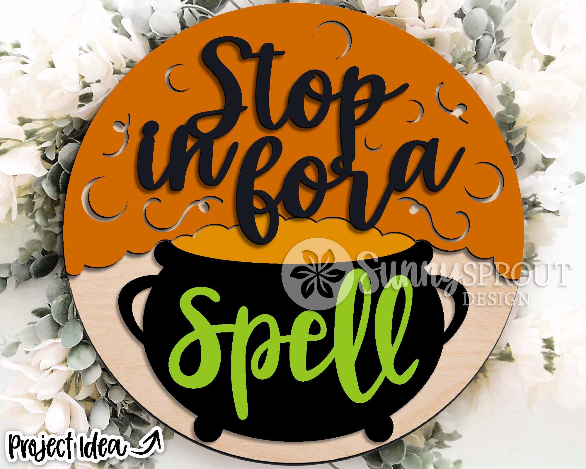 Stop in for A Spell Sign, Digital Download, Round Door Hanger ...