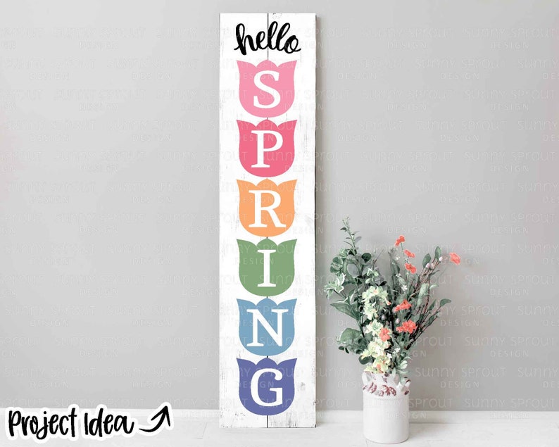 Hello Spring Tulips Svg, Porch Sign Svg, Digital Download, Spring ...