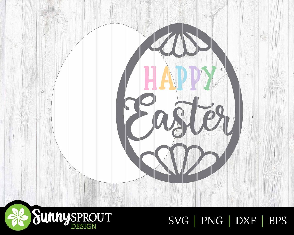 Happy Easter Egg Sign Digital Download Round Door Hanger - Etsy