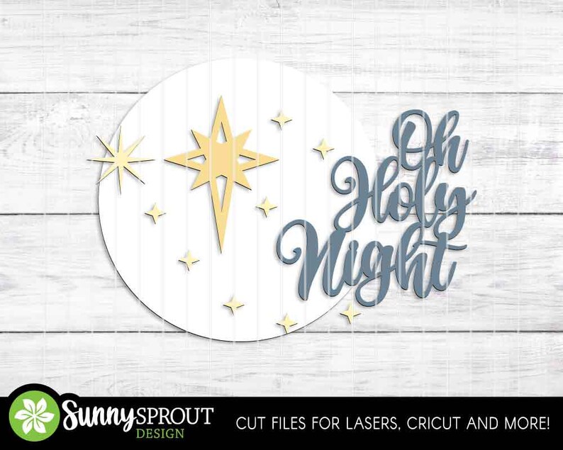 Oh Holy Night Star of Bethlehem Sign, Digital Download, SVG Laser Cut ...