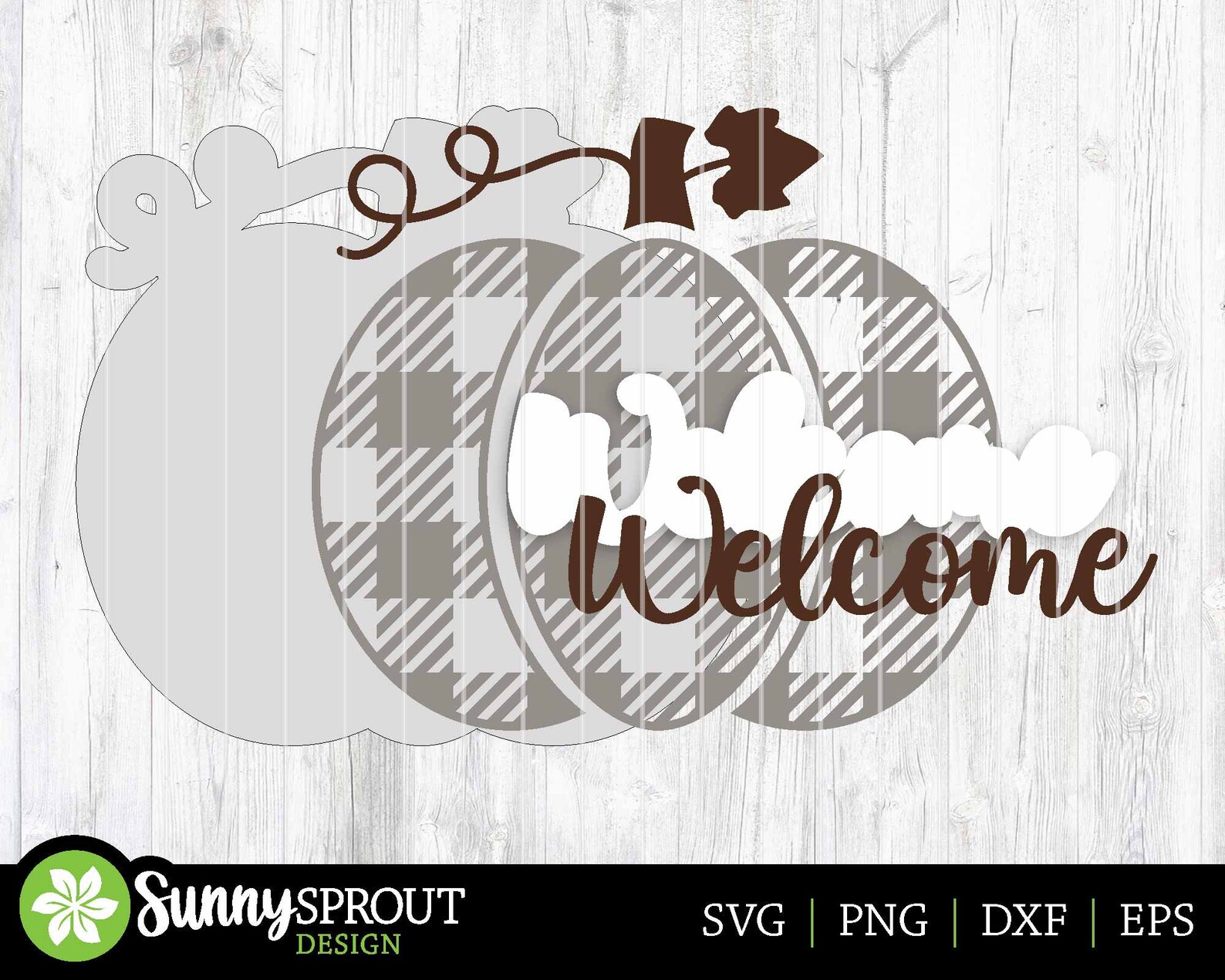 Welcome Checker Pumpkin Digital Download Fall Door Hanger - Etsy