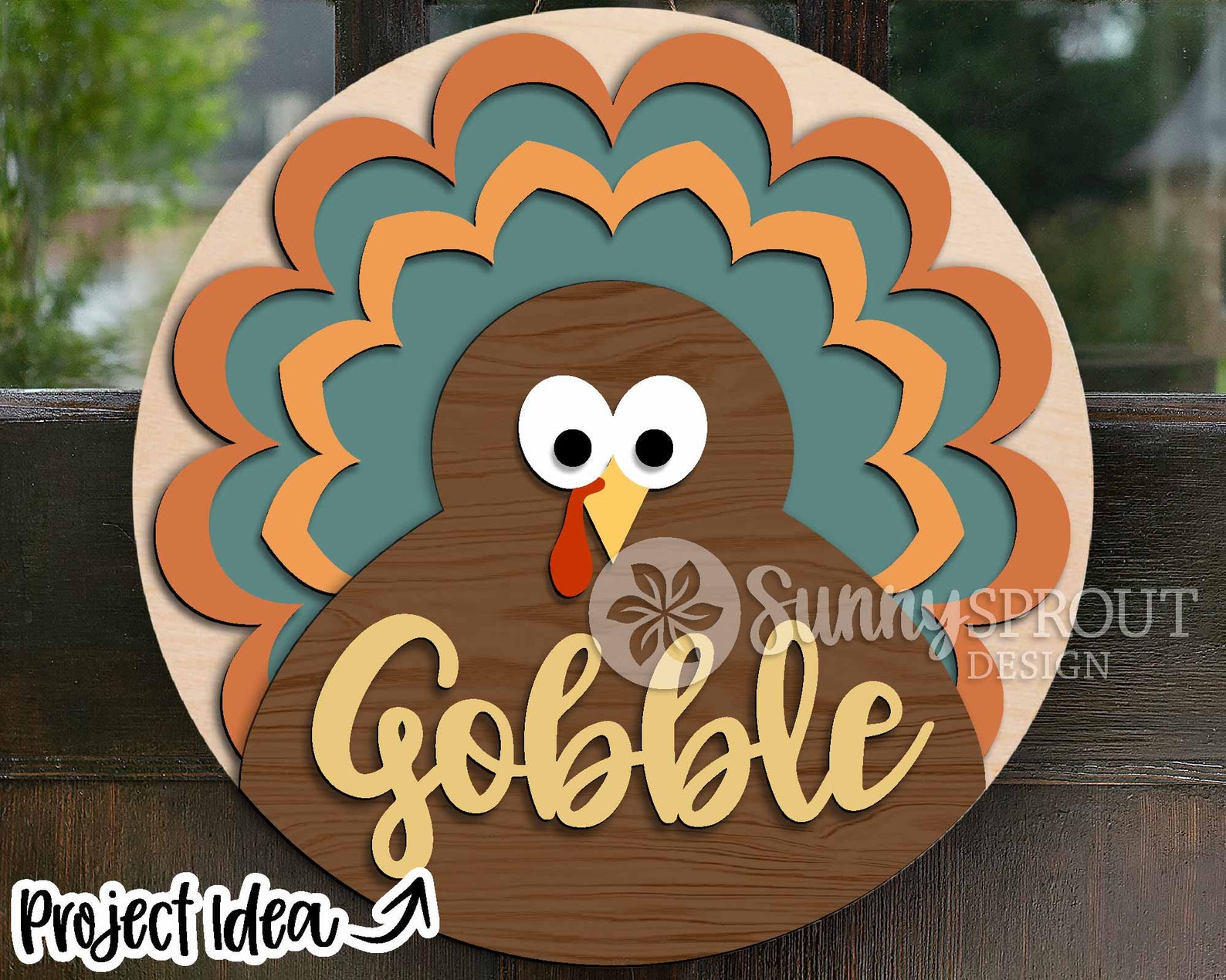 Thanksgiving Laser Sign Bundle, Round Door Hanger, Glowforge Laser File ...