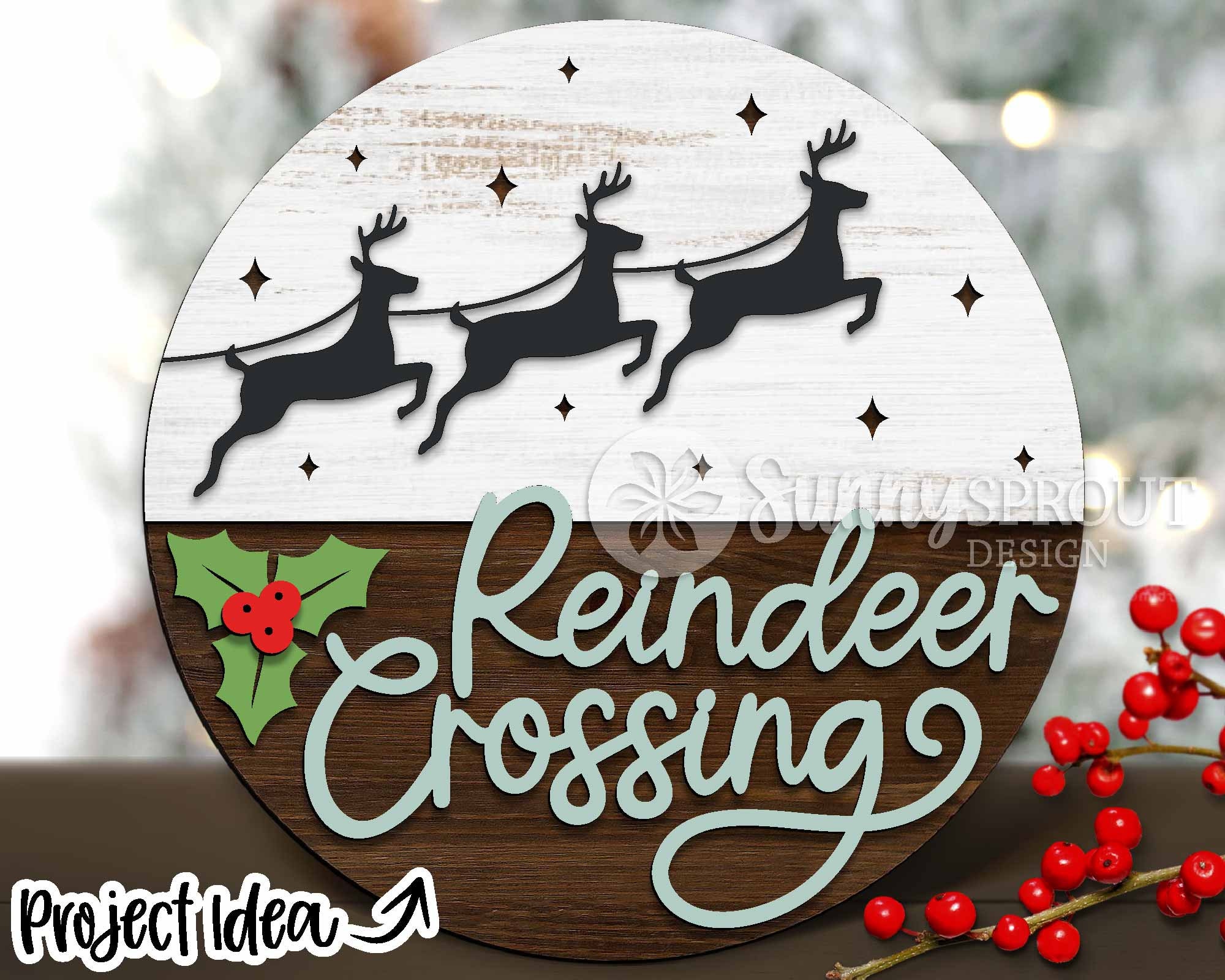 Christmas Laser Sign Bundle, Digital Download, Round Door Hanger ...