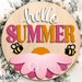Hello Summer Bee Flower Sign, Digital Download, Round Door Hanger Svg ...