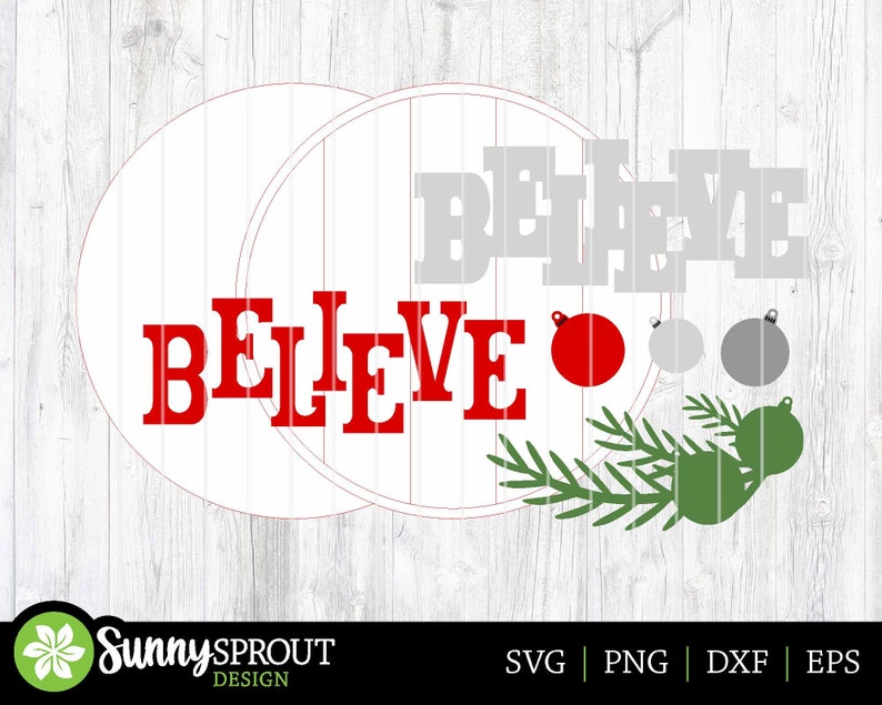 Believe Ornament Sign, Digital Download, SVG Laser Cut File, Cricut ...