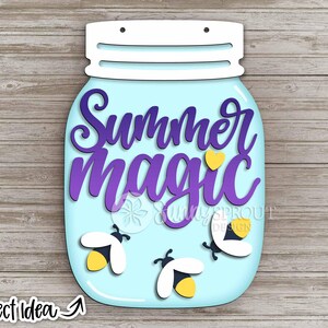 Summer Magic Firefly Mason Jar Sign, DIGITAL Download, Door Hanger Svg ...