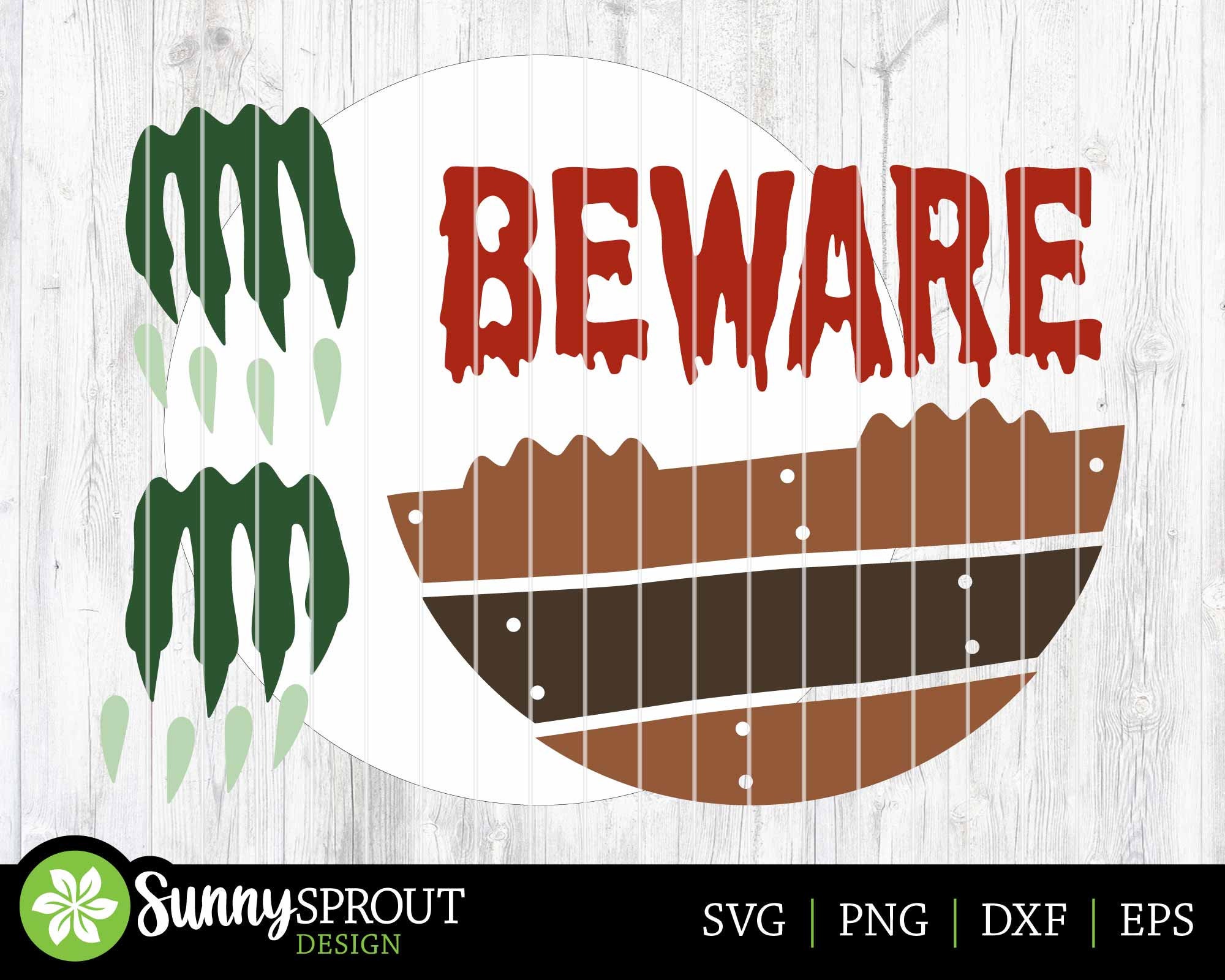 Beware Monster Claws Sign, Digital Download, SVG Laser Cut File, Cricut ...