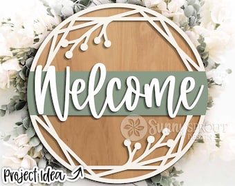Welcome Modern Geometric Sign Digital Download Round Door - Etsy