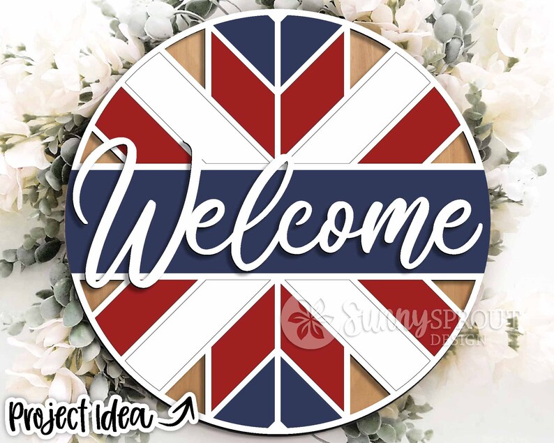 Geometric Welcome Sign Digital Download Round Door Hanger - Etsy