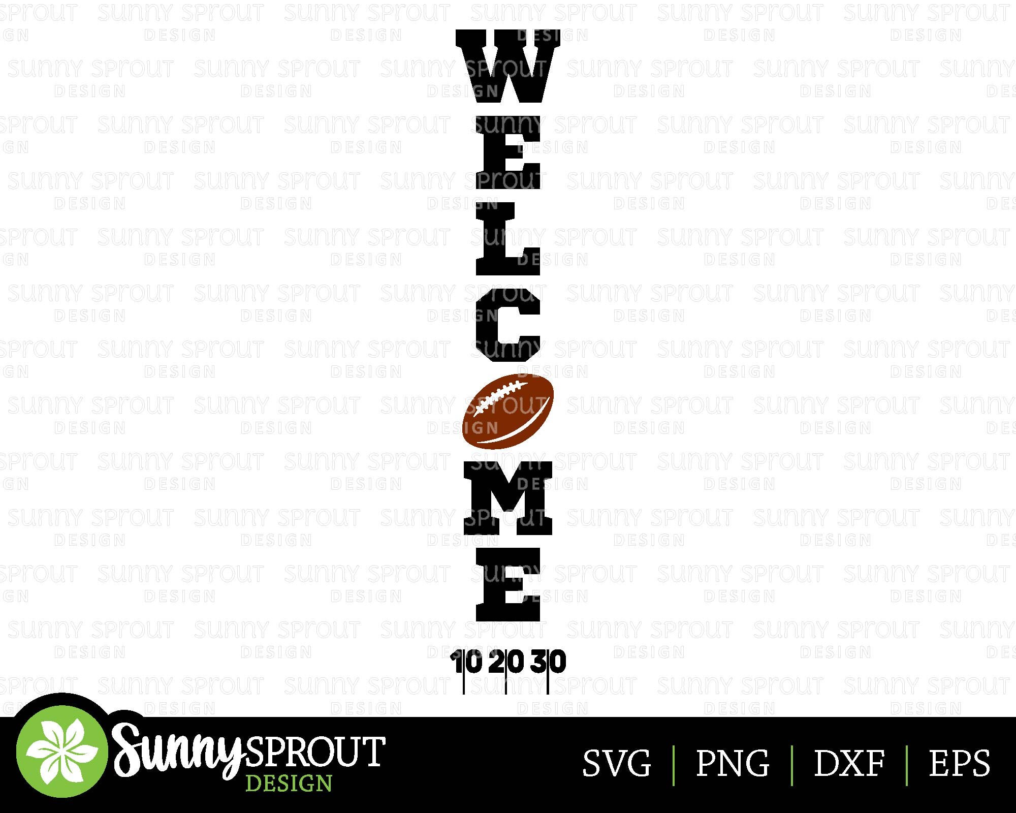 Welcome Football Porch Sign | Digital Download | Print File, Cricut ...