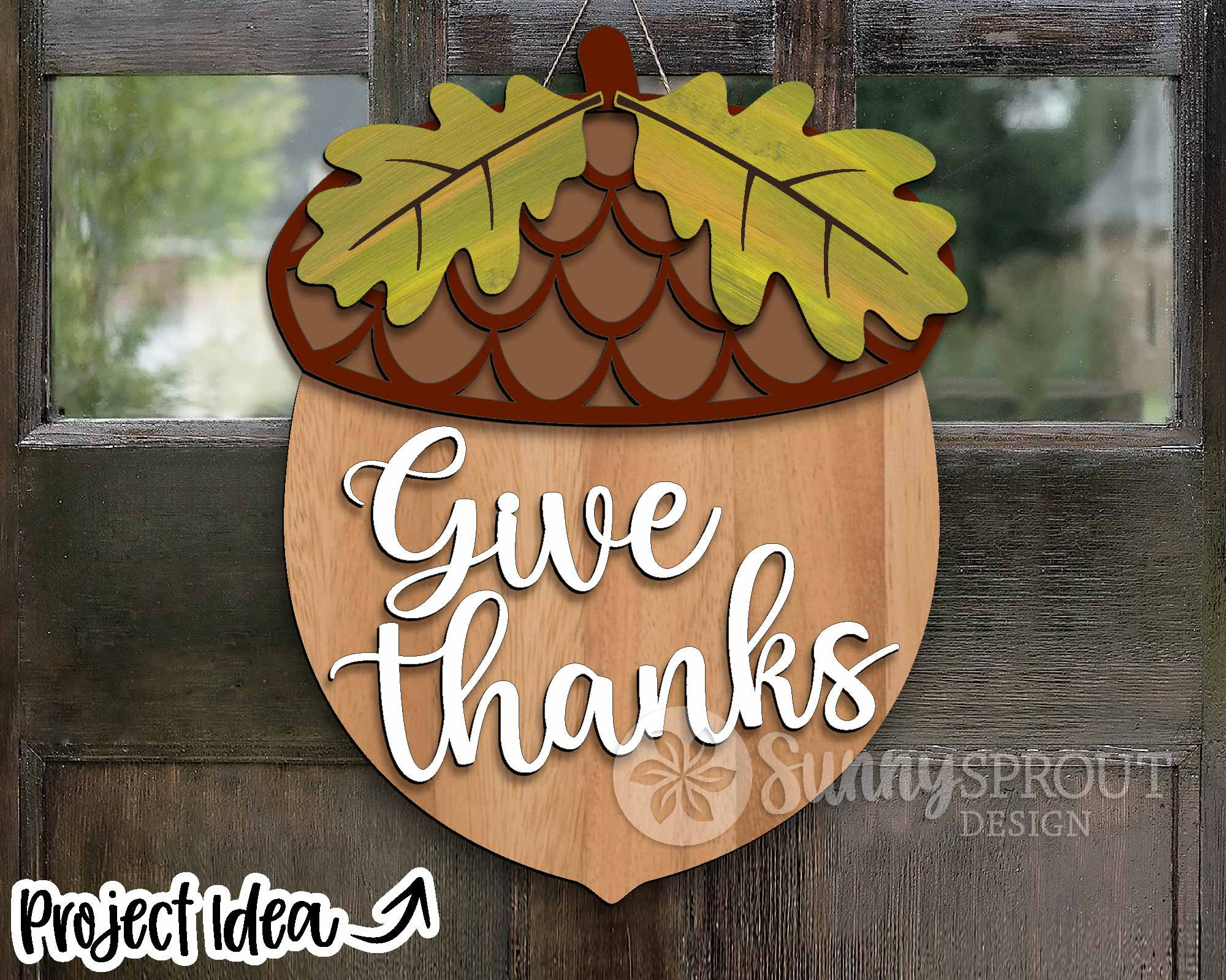 Thanksgiving Laser Sign Bundle, Round Door Hanger, Glowforge Laser File ...