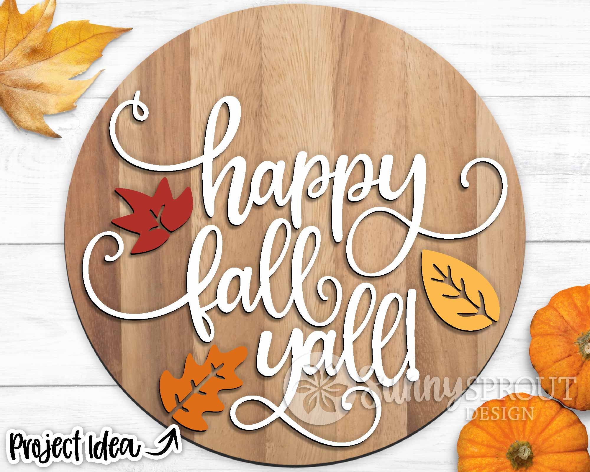 Happy Fall Y'all Script Digital Download Round Door - Etsy