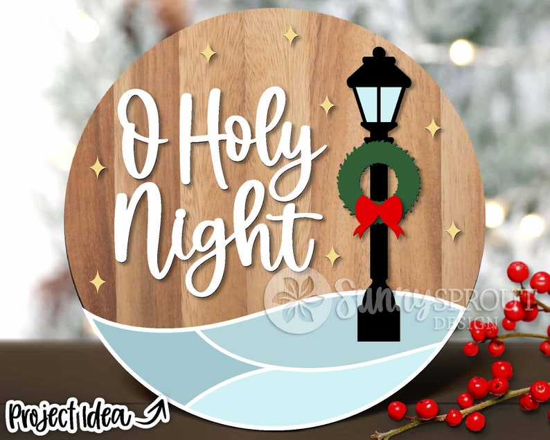 O Holy Night Light Pole Sign, Digital Download, SVG Laser Cut File ...
