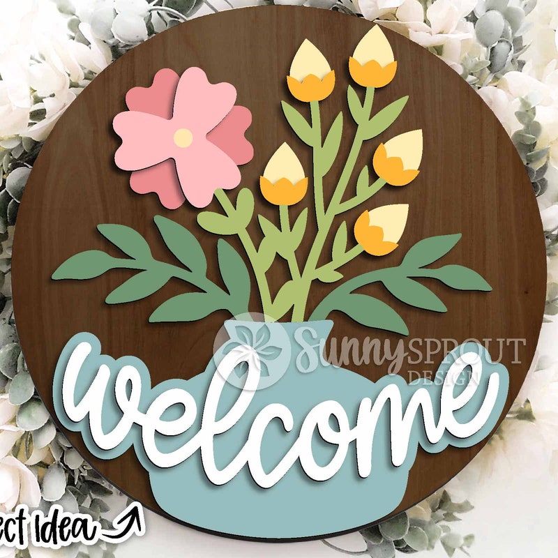 Round Welcome Sign - Etsy
