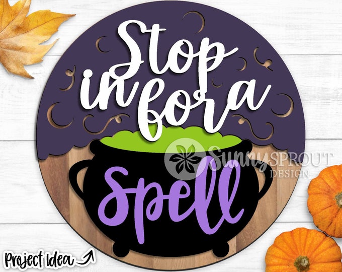 Stop in for A Spell Sign Digital Download Round Door Hanger - Etsy