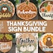 Thanksgiving Laser Sign Bundle, Round Door Hanger, Glowforge Laser File ...