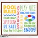 Pool Rules Word Art Sign, Digital Download, Print File, Cricut ...