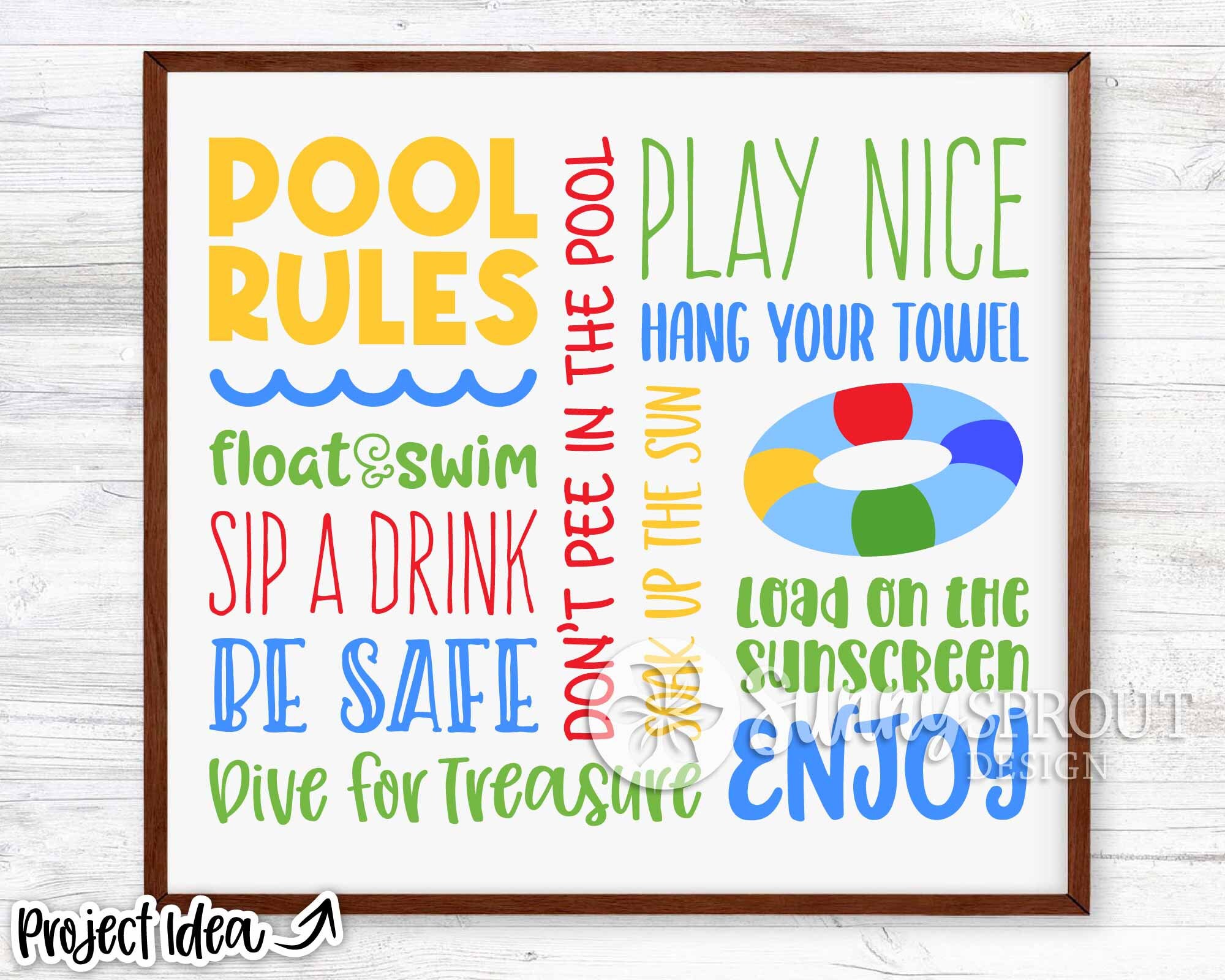Pool Rules Word Art Sign Digital Download Print File | Etsy