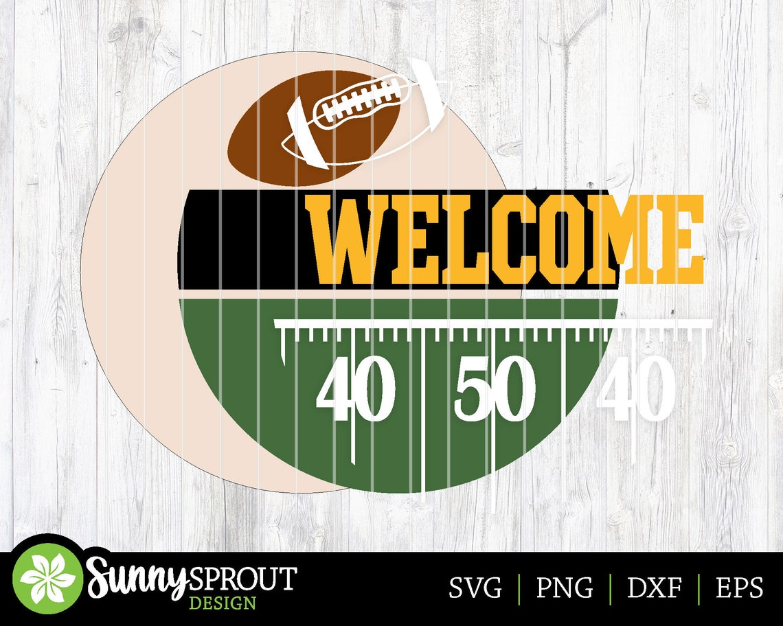 Welcome Football Digital Download Round Door Hanger Svg - Etsy
