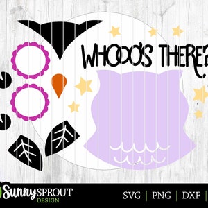 Whooo's There Owl Sign, Digital Download, Round Door Hanger Svg ...