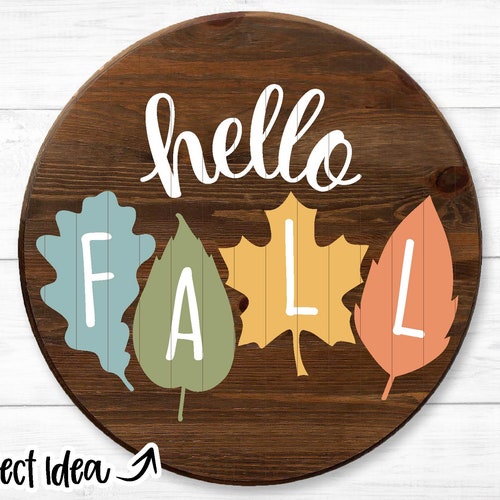 Hello Fall Leaves Porch Sign Digital Download Print File - Etsy