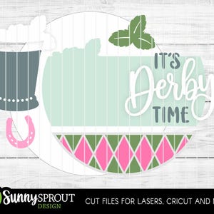 It's Derby Time Mint Julep Sign, Digital Download, Round Door Hanger ...