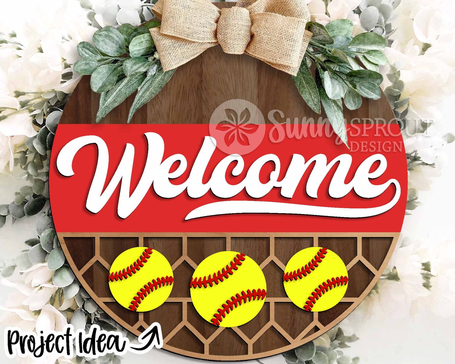 Baseball Softball Laser Sign Bundle, Round Door Hanger Svg, Glowforge ...