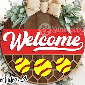 Baseball Softball Laser Sign Bundle, Digital Download, Round Door ...
